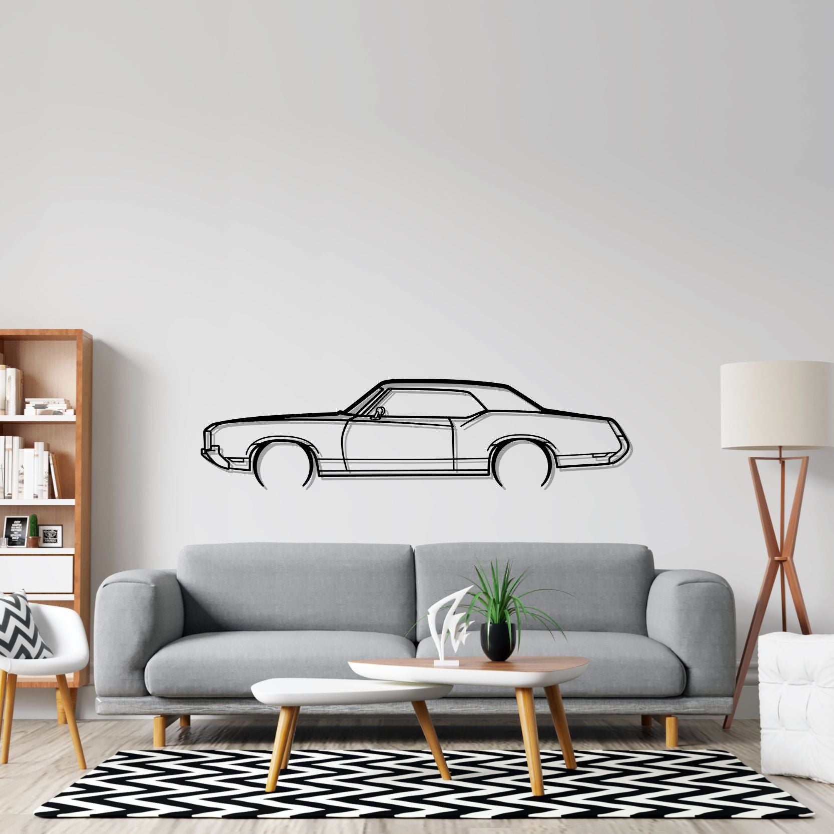 Cutlass Supreme 1971 Detailed Silhouette Metal Wall Art – PetrolVibes