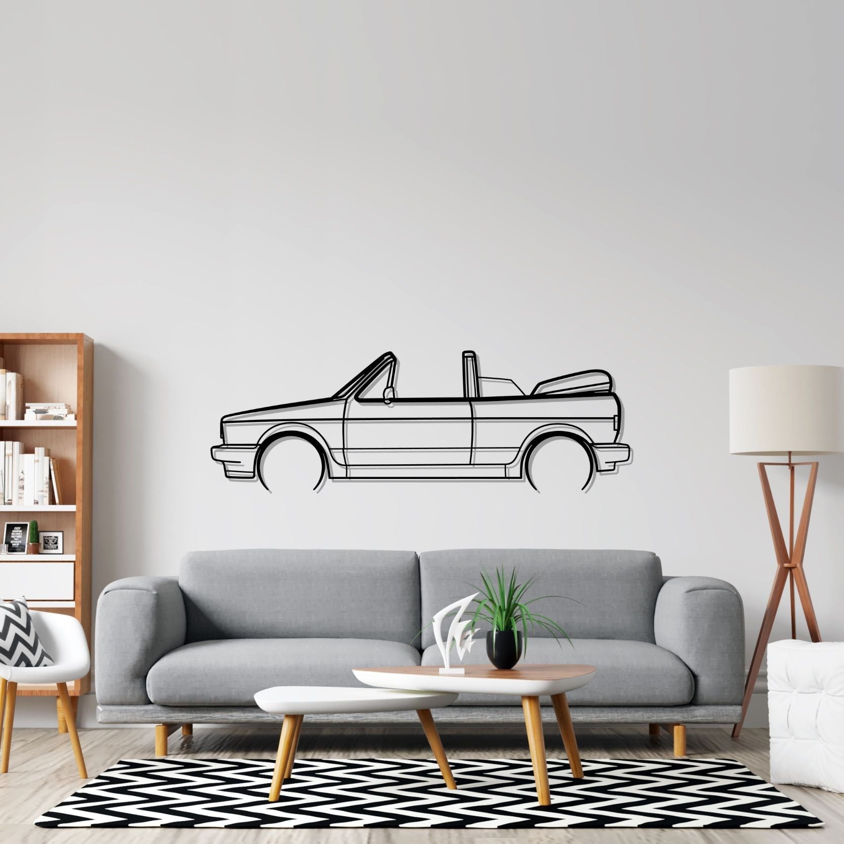 Golf 1 Sportline Cabriolet Detailed Silhouette Metal Wall Art – PetrolVibes