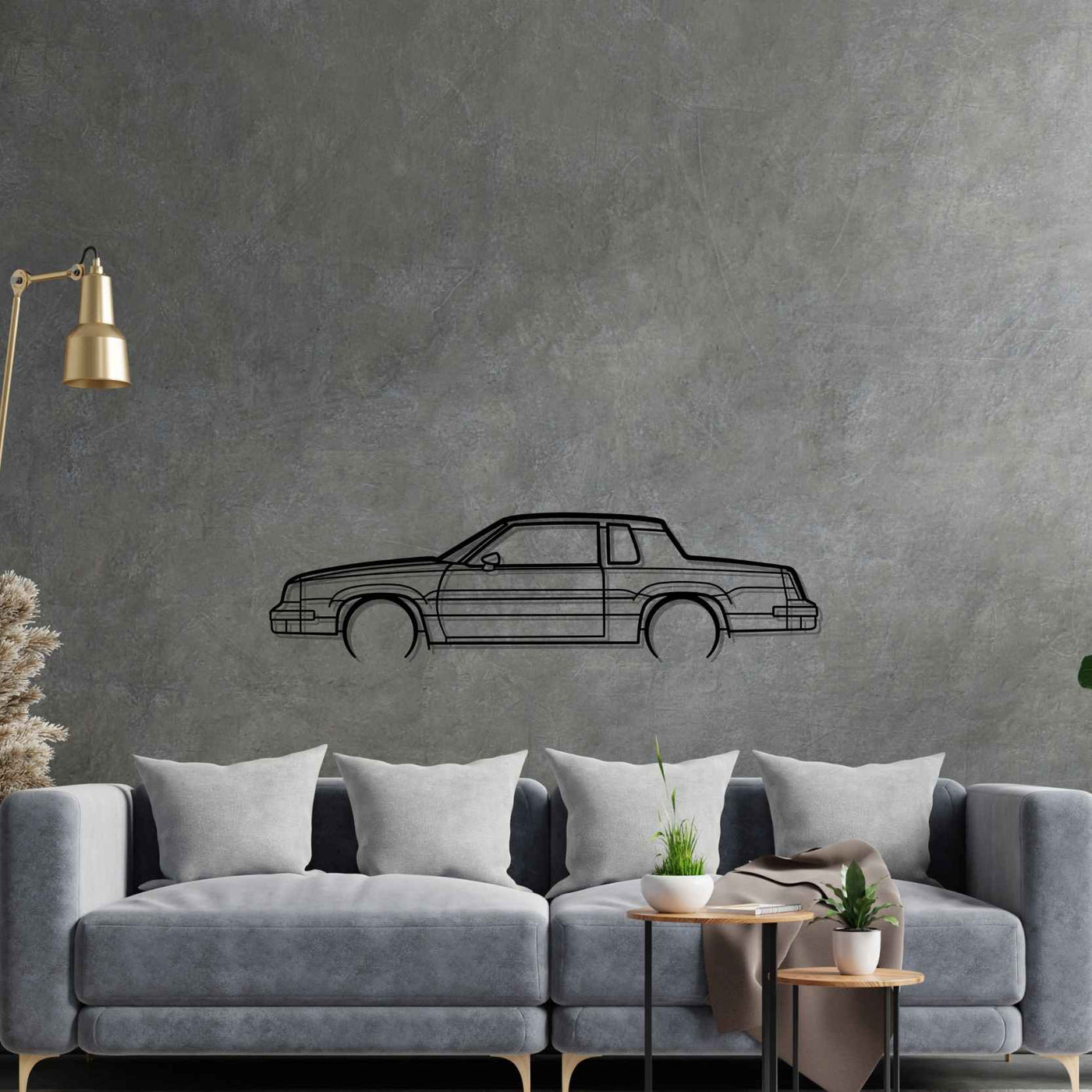 Cutlass 442 1986 Detailed Silhouette Metal Wall Art – PetrolVibes